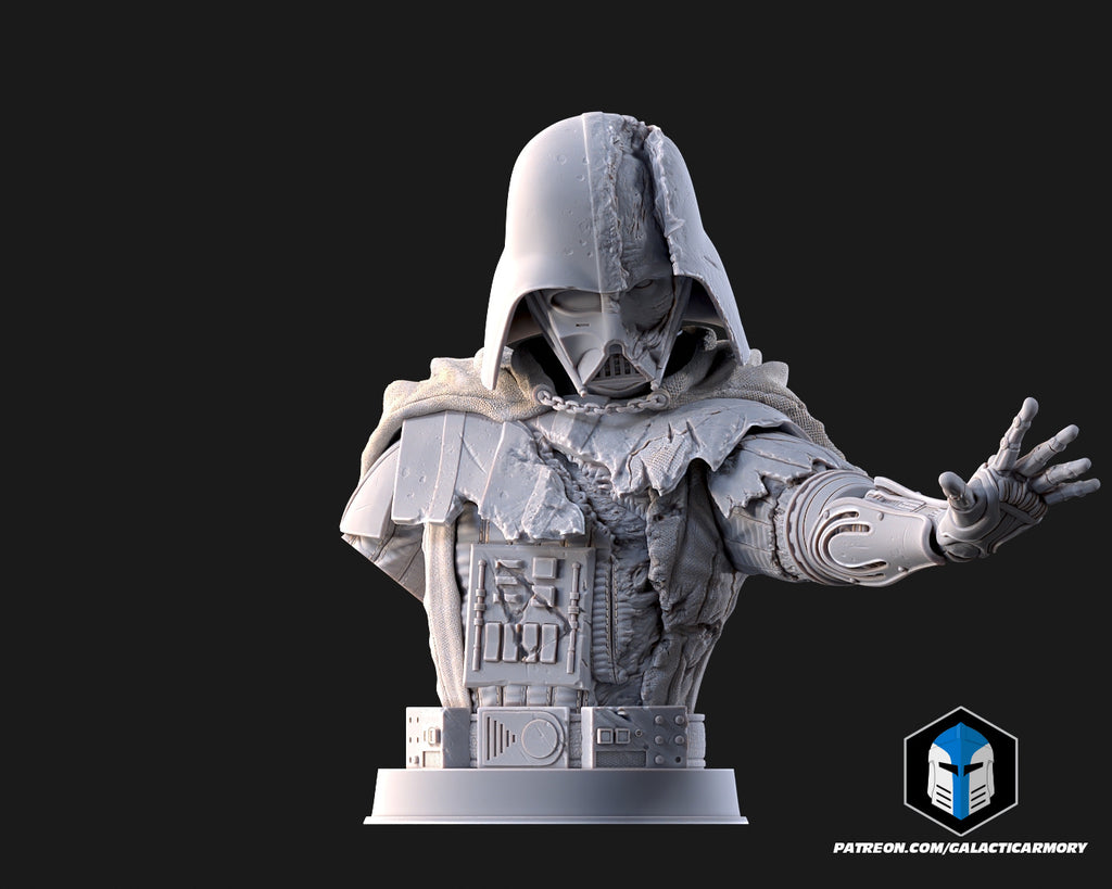 Damaged Darth Vader Bust - Pose 1 - 3D Print Files – Galactic Armory