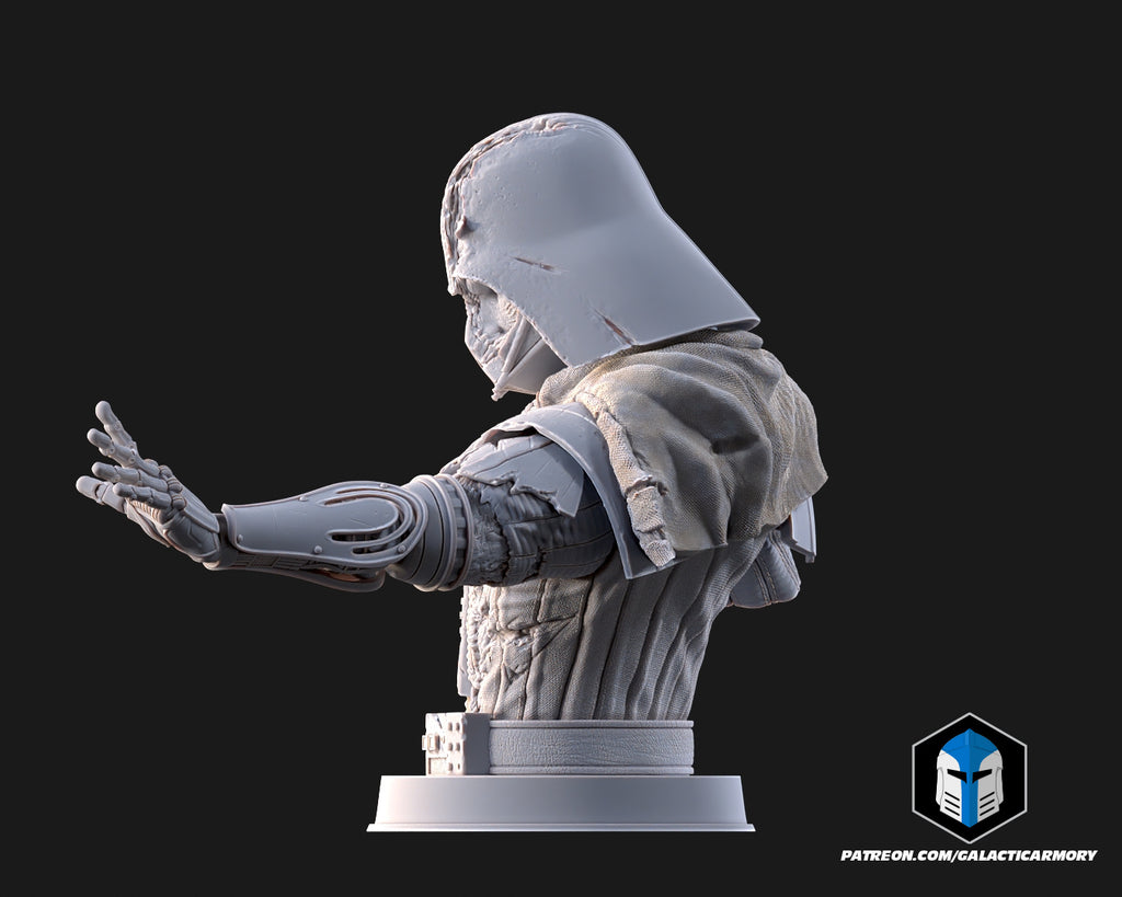 Damaged Darth Vader Bust - Pose 1 - 3D Print Files – Galactic Armory