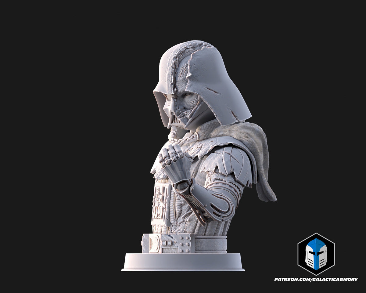 Damaged Darth Vader Bust - Pose 2 - 3D Print Files – Galactic Armory