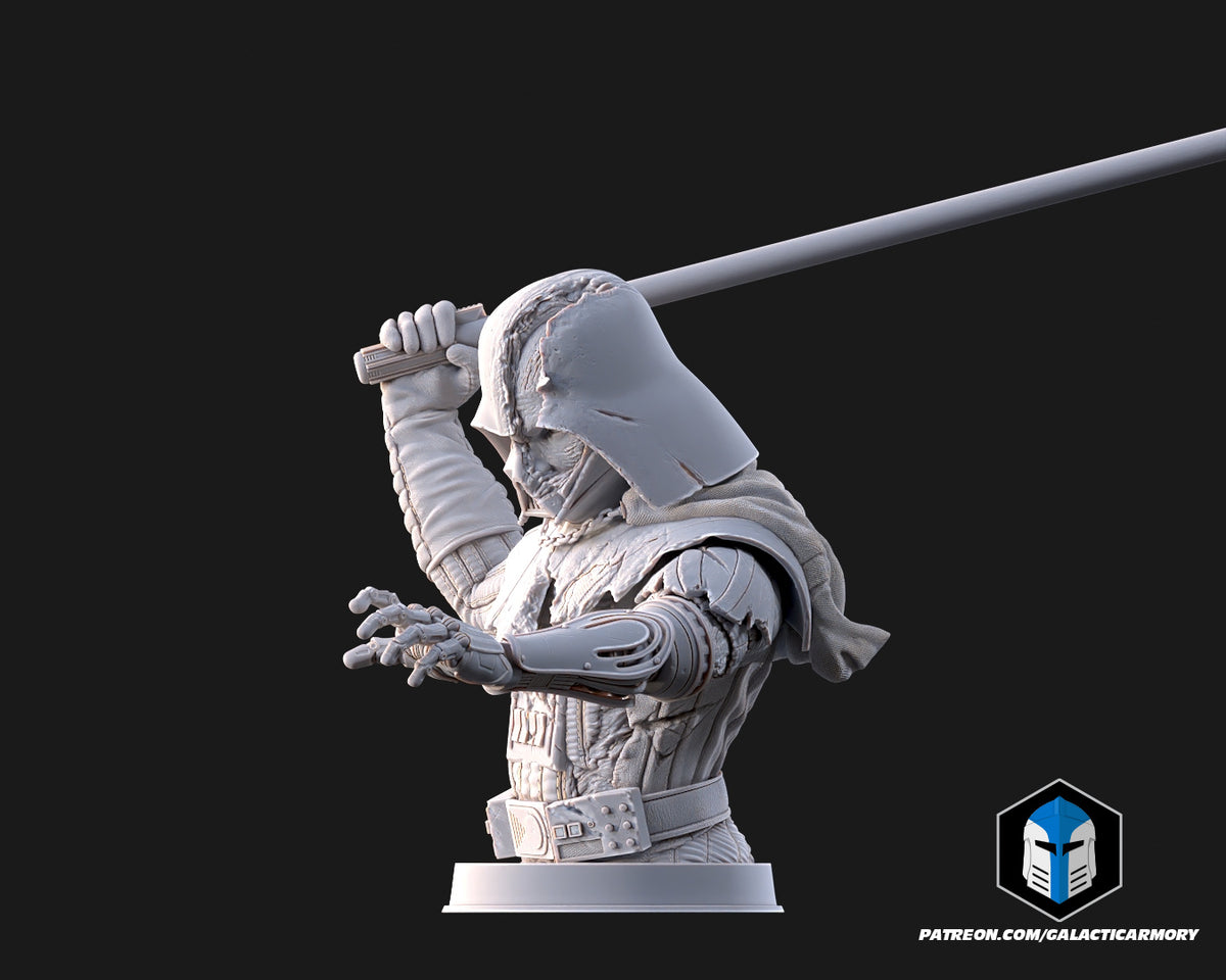 Damaged Darth Vader Bust - Pose 3 - 3D Print Files – Galactic Armory