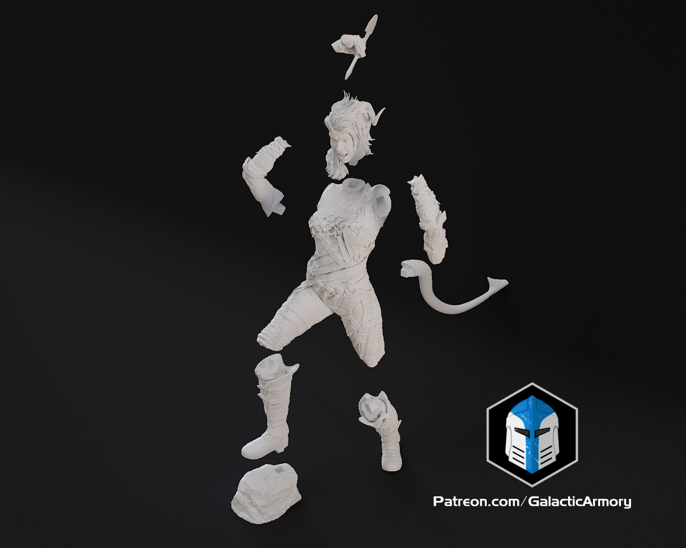 Karlach Figurine - Pose 3 - 3D Print Files – Galactic Armory