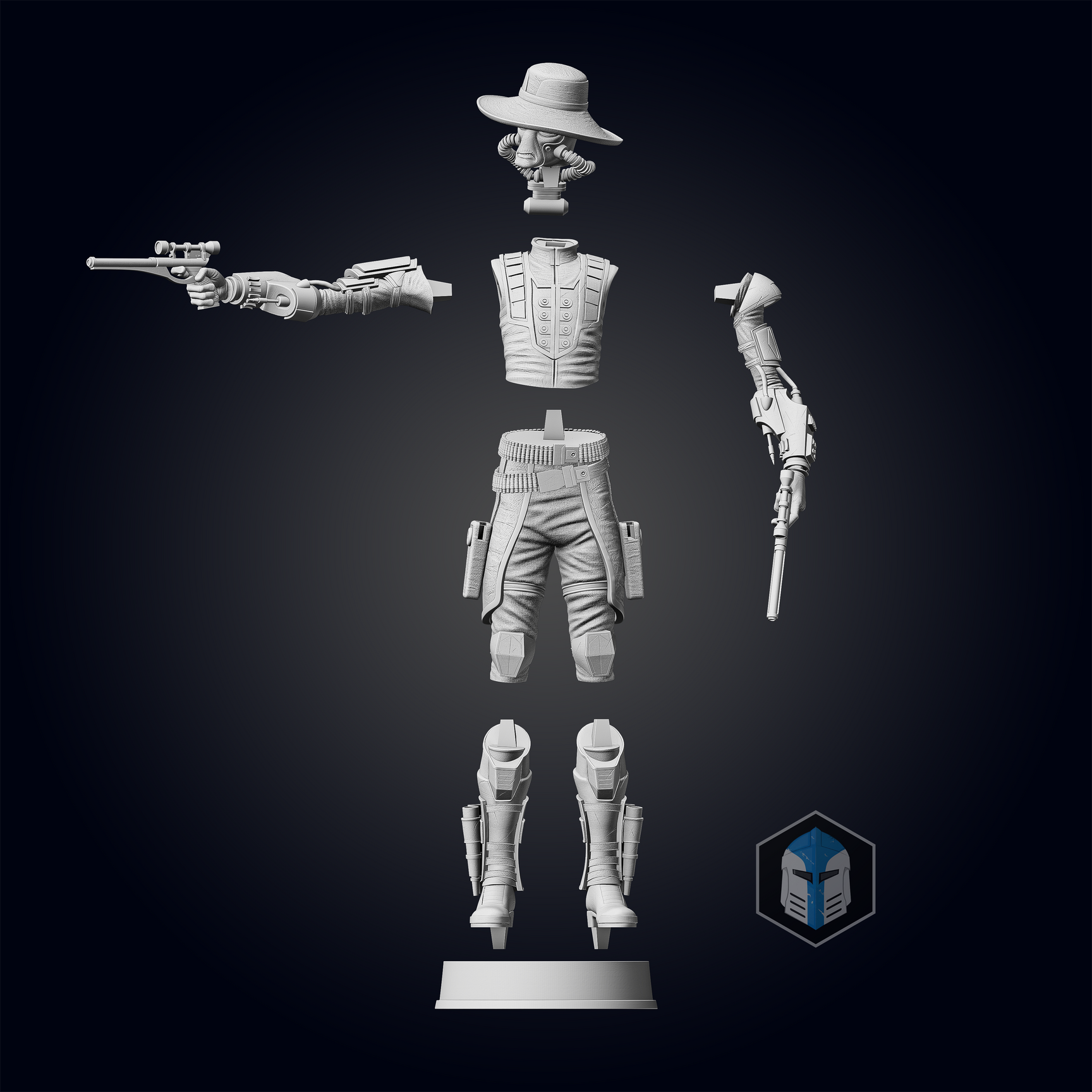 Cad Bane Figurine - Pose 3 - 3D Print Files – Galactic Armory