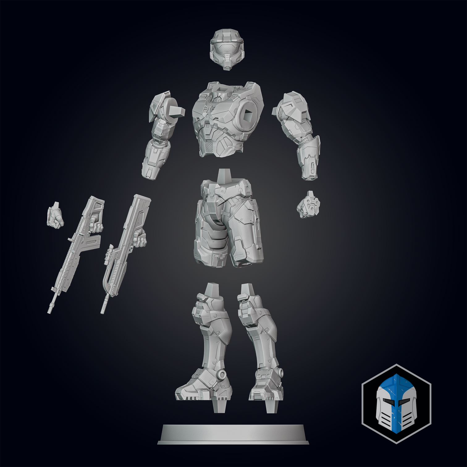 Infinite Master Chief Figurine - Pose 1 - 3D Print Files – Galactic Armory